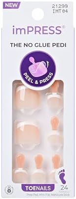 Amazon.com: KISS imPRESS French Tip Press On Toenails, 'Blanc Chic ...