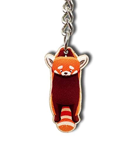 Amazon.com: PeachyApricot Cute Red Panda Keychain Backpack Charm ...