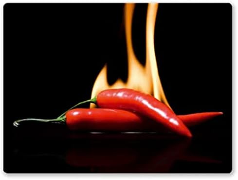 Hot Chilli Pepper Glass Chopping Board Black Cutting Board/Worktop ...