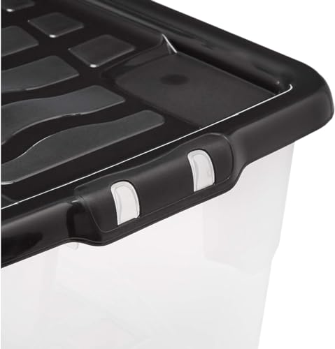 STORM TRADING GROUP 4 x 42 Litres Curve Plastic Storage Boxes With Clip ...