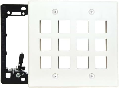 DIYTECH Keystone Wall Plate, 2 Gang Keystone Wall Plate, 12 Port ...