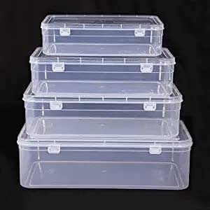AL'FATTAH Multipurpose Plastic Rectangular Stackable Organizer Storage Container Box Combo ...