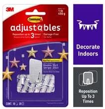 3M Scotch CMD-ADJ Command Adjustables Hooks & Clips: adjustable hooks ...