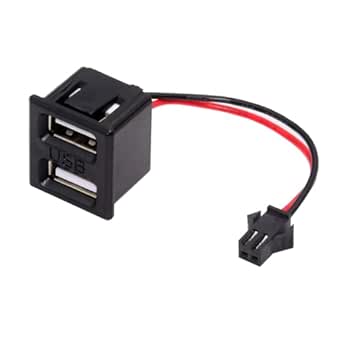 Amazon.com: cablecc OEM DIY Dual Type-A Female Socket DC 5V Power to ...