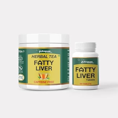 Buy Arogyam Ayurveda Fatty Liver Tablets & Herbal Tea For Fatty Liver ...