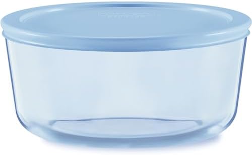 Amazon.com: Pyrex Simply Store 7-Cup Round Glass Food Storage Dish,Blue ...