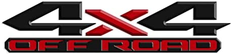 Amazon.com: 2 x Black/Red Gloss 4x4 Off Road 3D Bedside Vinyl Decals ...