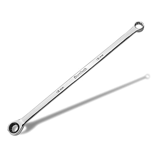 DURATECH 15mm Extra Long Ratcheting Wrench, Metric, CR-V Steel • The ...