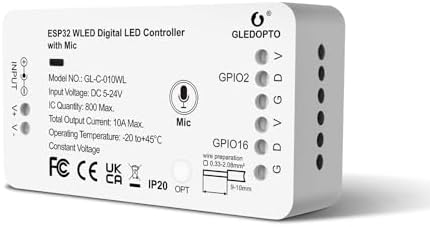 Amazon.com: GLEDOPTO WLED LED Light Strip Controller 5-24V WiFi APP ...