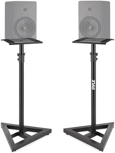 Pyle Universal Speaker Stands Floor Pair, Surround Sound Small Floor ...