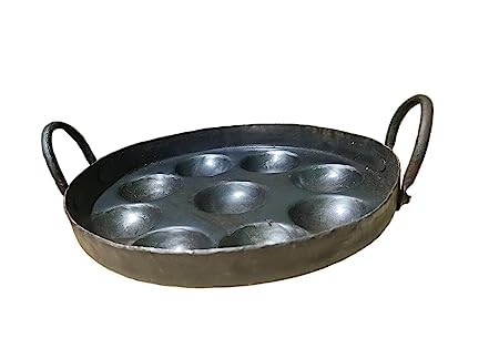 Buy CHILLATAI Traditional Iron Paniyaram Pan/Appam Patra/Kuli Paniyara ...
