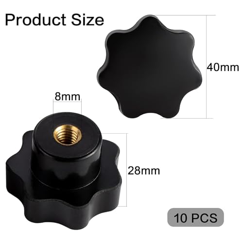 Snapklik.com : OCR 10Pcs Star Knob M8 Knurled Thread Clamping Knob