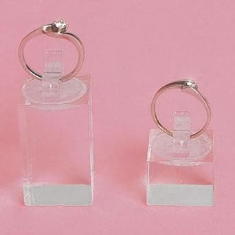 CALANDIS® Set Of 7 Clear Acrylic Ring Clip Display Stand Jewelry Riser ...