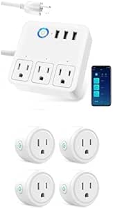 Amazon.com: Smart Power Strip, 3 USB Ports and 3 Individually ...