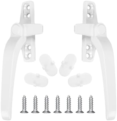Kinwodon 1 Pairs White Window Handle Replacement with Fixing Screws ...