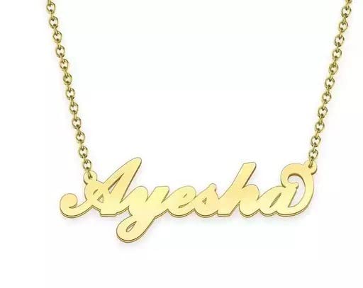 Buy Ayesha Name Gold Color Ready Name With Heart And Star Design 24k ...