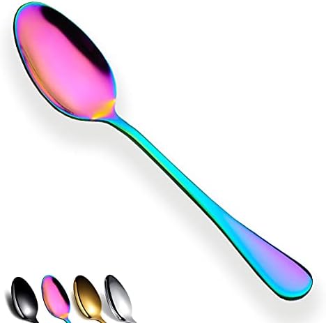 Amazon.com: Kyraton Dinner Rainbow Spoons Set of 12 Pieces, 8" Titanium ...