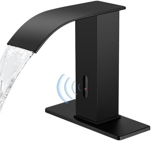 ZHIXINGKX Automatic Motion Sensor Faucet with Waterfall Spout,Stainless ...