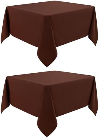 Amazon.com: mylacerhome 2 Pack Square Table Cloth 48X48 Inch Chocolate ...