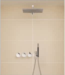 Vola Tub Shower 5471R Vola 3 4" Thermostatic In Wall Mixer With Integral Volume Control Diverter ...
