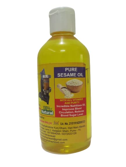 Shri Krishna Mahaprasad Cold Pressed Pure Sesame Oil 250 ml : Amazon.in ...