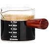 Amazon.com | 1 Pack Double Spouts Measuring Triple Pitcher Milk Cup with Wood Handle 75ML ...