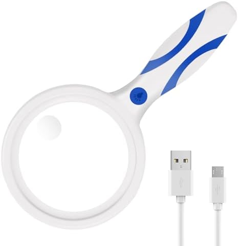 Amazon.com: Magnifying Glass with Light, 30X 60X Rechargeable Handheld ...