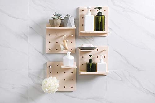 SYGA Plastic Wall Shelf Hole Plate Storage Organizer (Beige) : Amazon ...