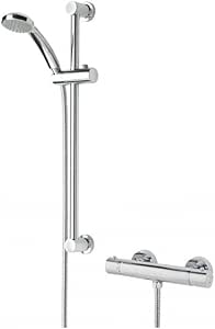 Bristan FZ SHXMMCTFF C Frenzy Thermostatic Multi Function Handset Bar Mixer, Shower w/Kit ...