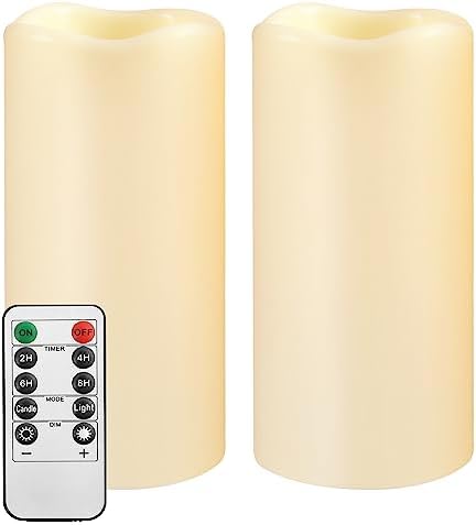 Amazon.com: 2 Pack Outdoor Waterproof Flameless Candles with Remote ...