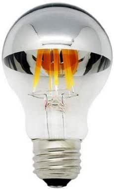 KLED Half Chrome Silver Bowl Tipped, LED Filament Bulb, Dimmable, A19 ...