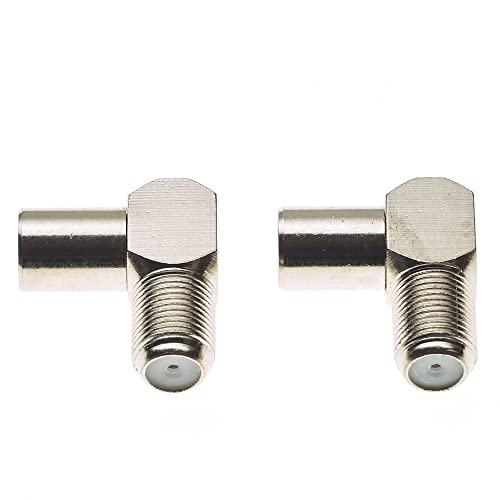 Coax Cable Right Angle Connector, Pack of 2-75 Ohm F Type 90 Degree ...