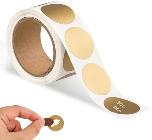 Abeillo 300Pcs Gold Round Scratch Off Stickers Scratch Card Stickers 1 ...