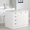 Amazon.com: South Shore Amaro Kitchen Island with Storage, White Marble ...