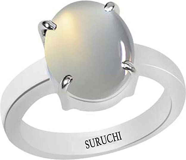 Suruchi Gems & Jewels Sterling Silver Moonstone/Chandrakant Mani 6.25 ...