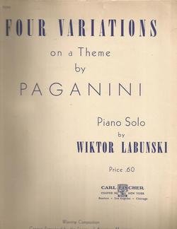 Four Variations on a Theme by Paganini. Piano Solo by Wiktor Labunski ...