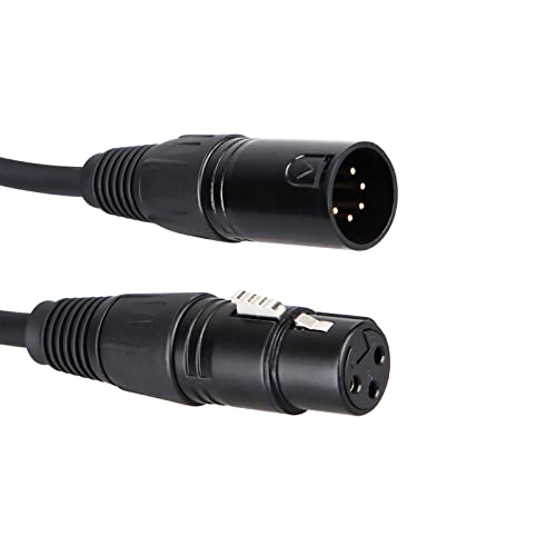 Snapklik.com : HOSONGIN 5 Pin XLR Male To 3 Pin XLR Female DMX Adapter ...
