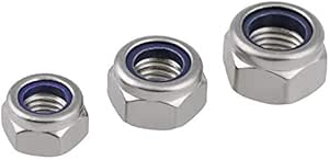 Amazon.com: M5-M12 Left Hand Thread Hex Nylon Insert Lock Nut 304 ...