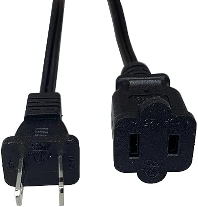 Amazon.com: 2 Prong Extension Cord 5 ft, Polarized US AC Power Cord ...
