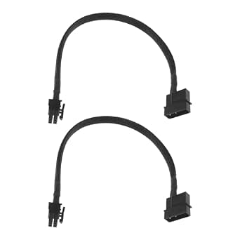 2pcs Molex to ATX 4 Pin Male Adapter Cables 33cm Auxiliary Power ...