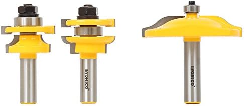 Yonico 12335 3 Bit Raised Panel Cabinet Door Router Bit Set, Ogee Rail ...