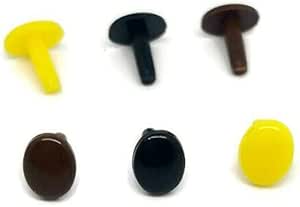 Amazon.com: 20pcs Yellow/Brown/Black Oval Animal Plastic Dool Eyes ...