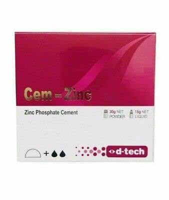 CEM-ZINC PHOSPHATE CEMENT 30G POWDER + 15G LIQUID + MIXING PAD & MIXING ...