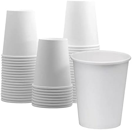 Amazon.com: Paper Cups, 50 Pack 8 Oz Paper Cups, White Paper Coffee ...
