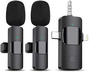 Amazon.com: GKNXU 3 in 1 Wireless Lavalier Microphone for iPhone, iPad, Android, Camera, USB C ...