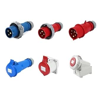Amazon.com: IP44 IP67 Industrial Plug Socket 16A 32A Male Female ...