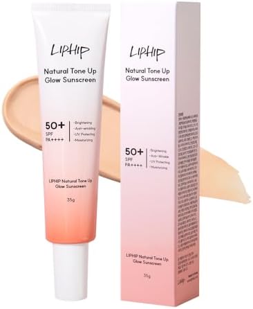 Amazon.com: LIPHIP Natural Tone Up Glow Sunscreen SPF50+/Brightening UV ...