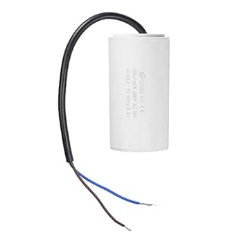 CBB60 Run Capacitor 100uF 250V AC 2 Wire 50/60Hz Cylinder 93x49mm White for Air Compressor Water ...