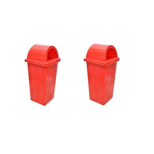 Suvarna Enterprises Red Waste Dustbin 80 LTR. Set of 2 : Amazon.in ...