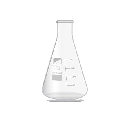 OCTA Borosilicate Glass Conical Flask 2000ml Pack of 1, Conical Design ...